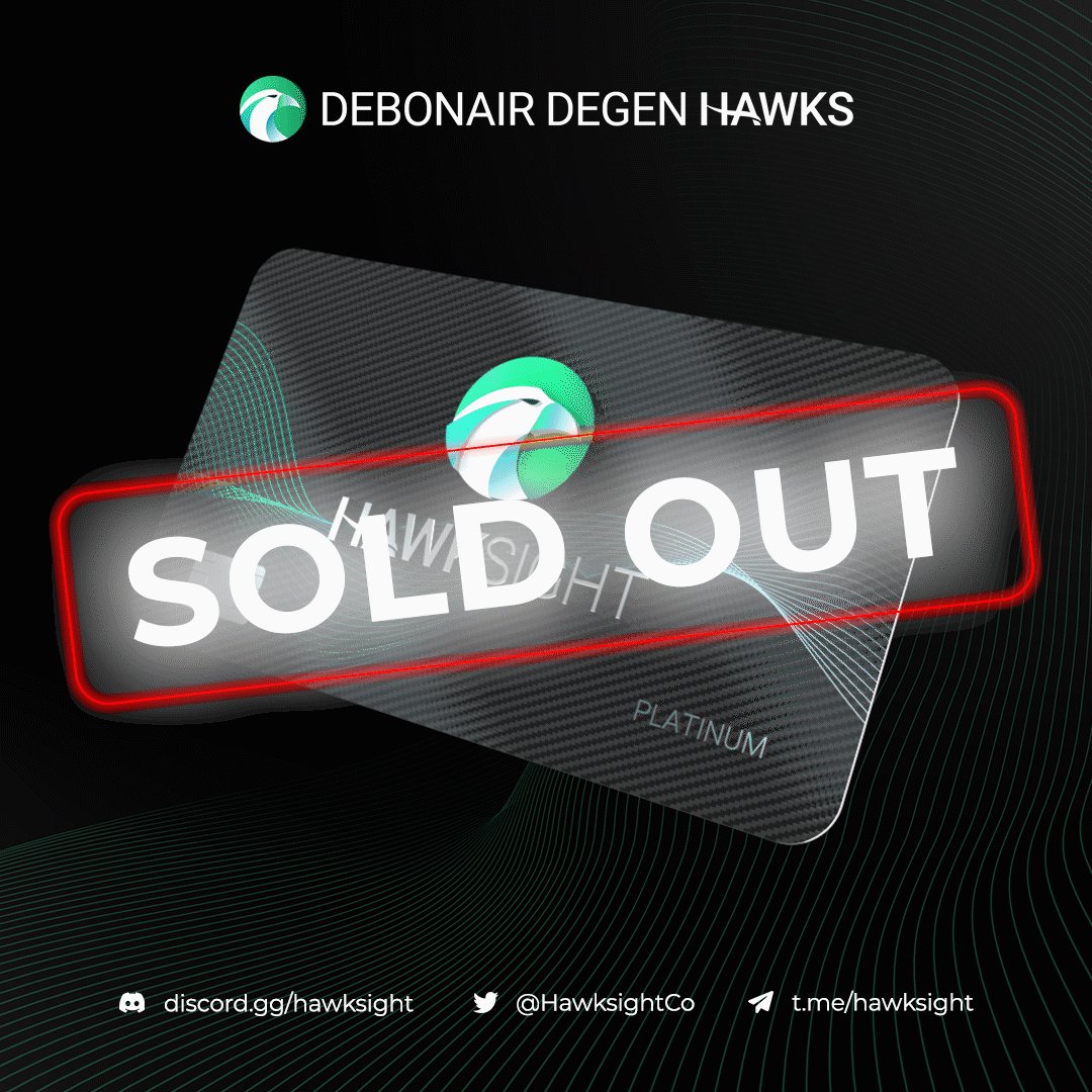 Hawksight | PFP upgrade soon 👀 on Twitter: "DEBONAIR DEGEN HAWKS SOLD OUT IN 1 MINUTE! https://t ...