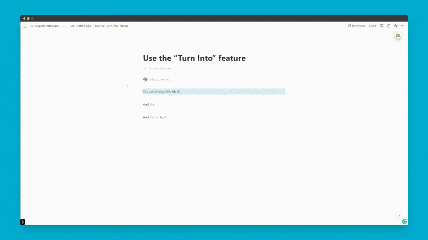 Ignacio Velásquez 🦆 | Notion Creator on Twitter: "You can turn any @NotionHQ block into another ...