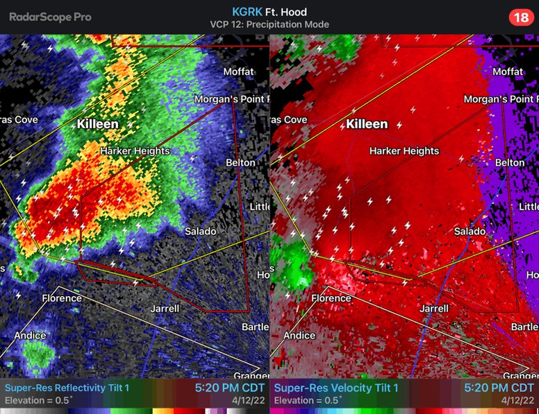 Nws Fort Worth On Twitter 5 43 Pm Radar View Of The Tornado Warned