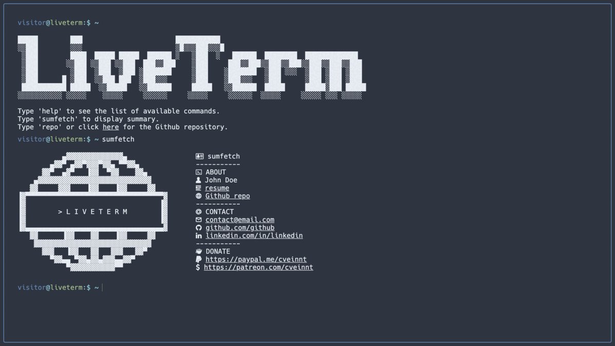 GitHub on Twitter: "Very cool! Build a terminal-style website for yourself with LiveTerm 💻 https ...