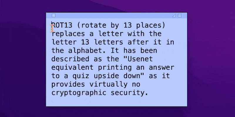 PopClip for Mac on Twitter: "New extension: ROT13 Apply the ROT13 cipher to the selected text ...