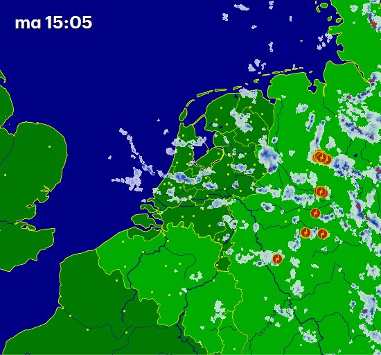 Buienradar on Twitter: "Er trekken buien over 't land. Een enkel exemplaar kan gepaard gaan met ...