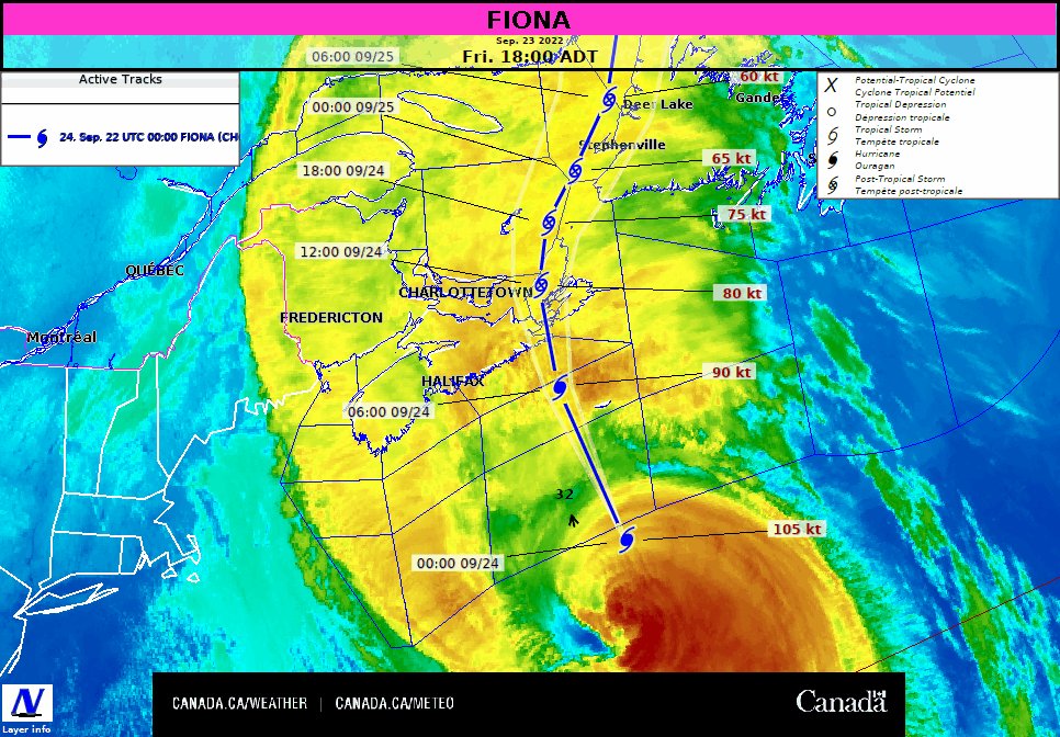 ECCC Canadian Hurricane Centre on Twitter: "#Hurricane #Fiona has moved into the southern ...