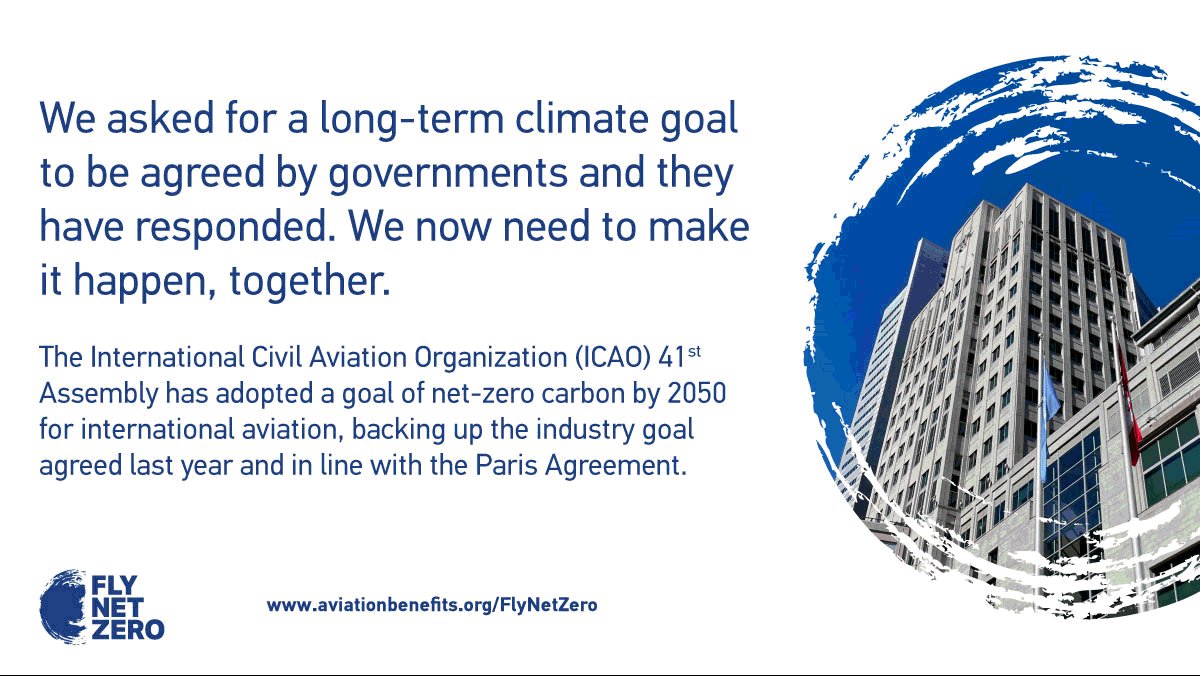 Governments at the 41st @ICAO Assembly have officially adopted a net ...