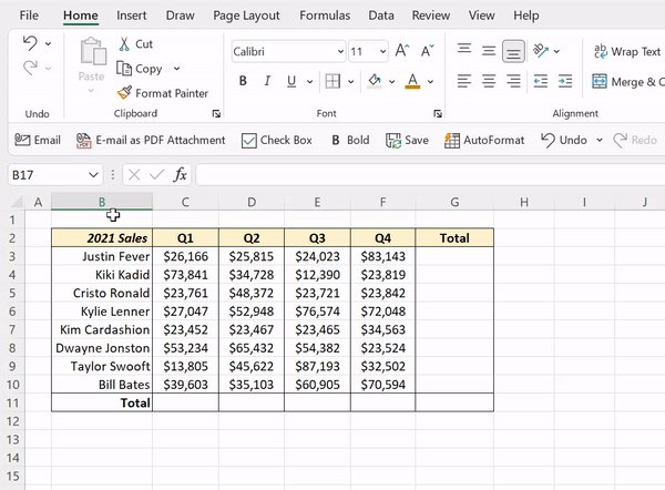 Excel Dictionary ☕️ on Twitter: "3. AutoSum Automatically sum all data at once by hitting ALT ...