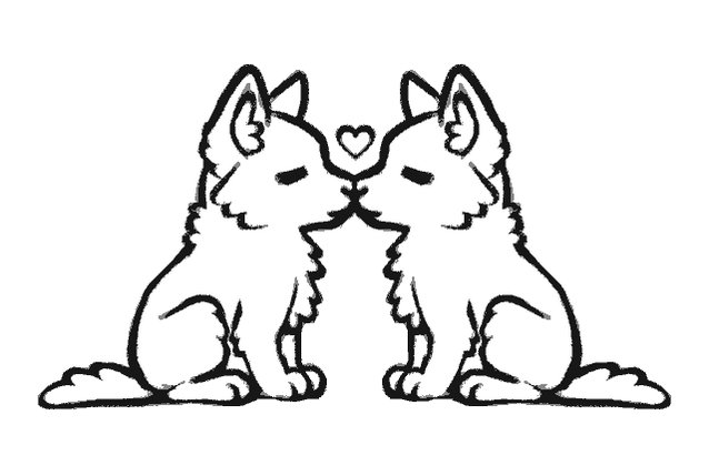 Anime Wolf Couples Coloring Pages