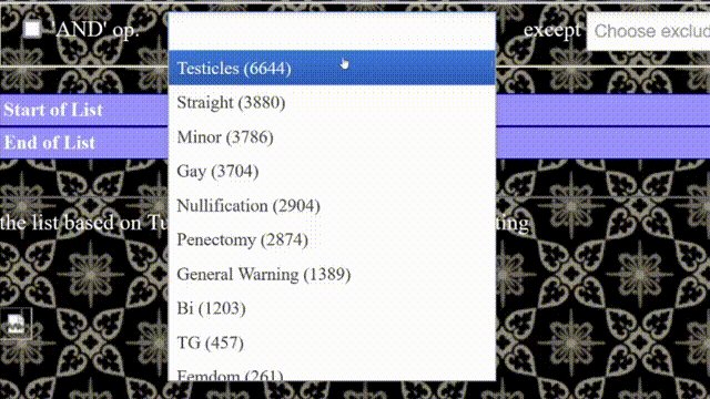 Womens Voices On Twitter A Drop Down Menu Of Pornographic Story Genres Can Be Seen On The