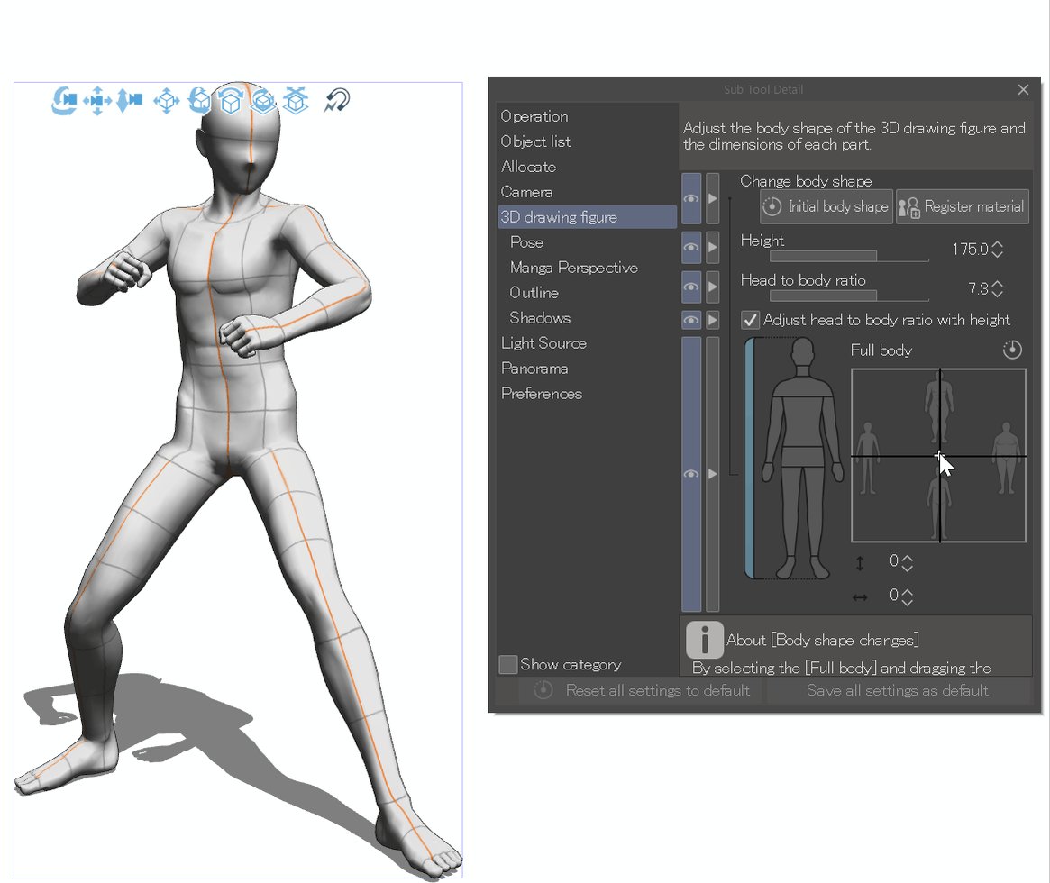 CLIP STUDIO PAINT on Twitter: "Clip Studio Paint's 3D figures can be altered via pose, body ...