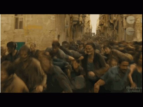 Running From Zombie Gif