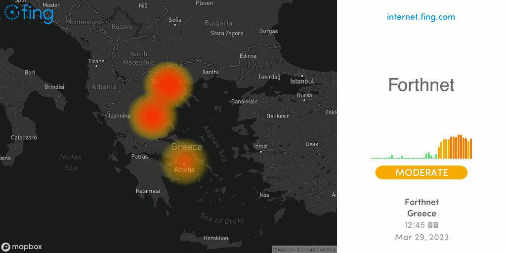 Fing Internet Alert on Twitter: "🚧 Moderate Internet #outage ongoing: #Forthnet in #Greece since ...