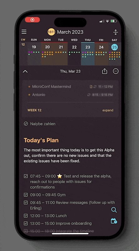 NotePlan on Twitter: "Beta with the timeline on iPhone is out! Adding it to iPad soon too ...