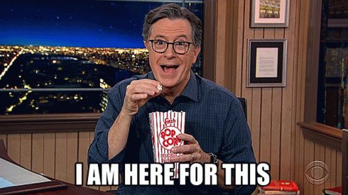 Stephen Colbert Eating Popcorn