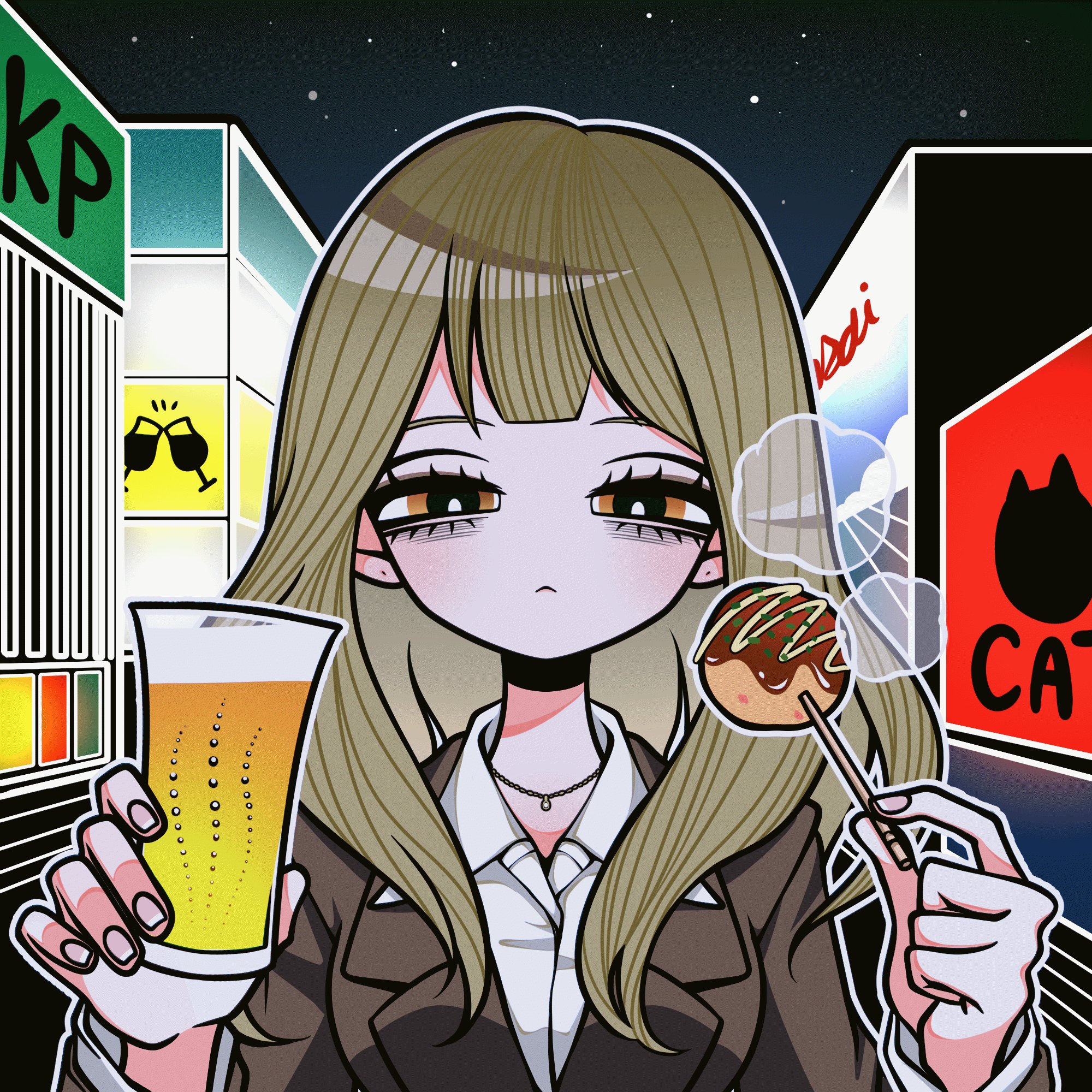 シラタニ🍻22時-24時でVC飲みするよ🍻 on Twitter: "🌟ゲリラList🌟 \一緒にKP(乾杯)しよう🍻／ お酒×女の子NFT【KP GIRLS】 たこ焼き×ビール🐙🍺 大阪行っ ...