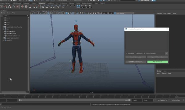 3D人-3dnchu- CG情報ブログ on Twitter: "Animation Retargeting Tool for Maya v1.2 - 数回クリックでモーキャプデータをリ ...
