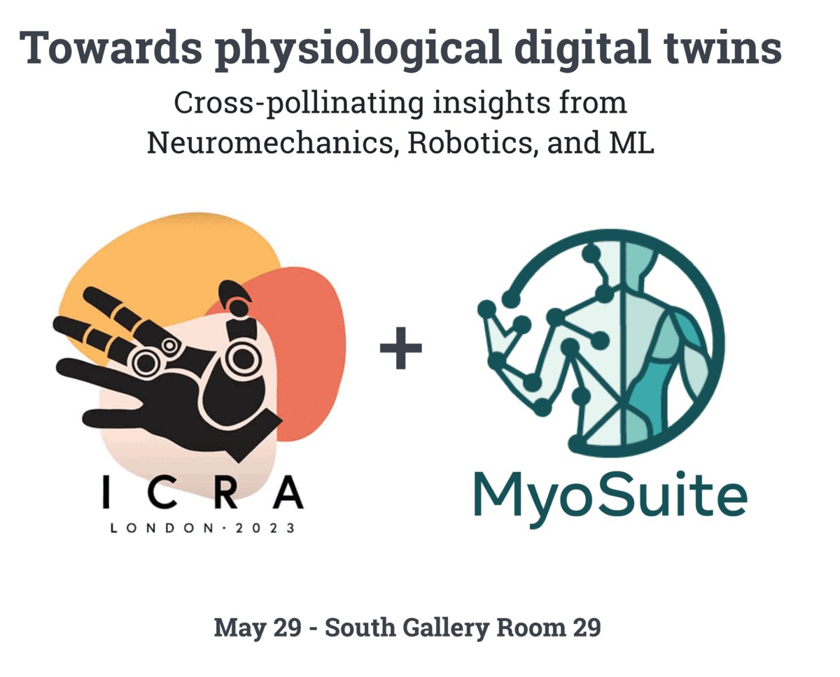 MyoSuite on Twitter: "Join us at #ICRA2023 in London (29th May AM) for the Neuromechanics meet ...