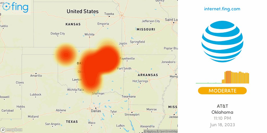 Fing Internet Alert on Twitter: "🚧 Moderate Internet #outage ongoing: #ATT in #Oklahoma since 11 ...