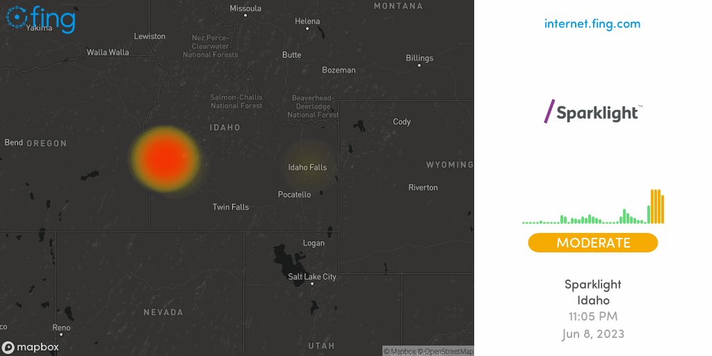 Fing Internet Alert on Twitter: "🚧 Moderate Internet #outage ongoing: #Sparklight in #Idaho ...