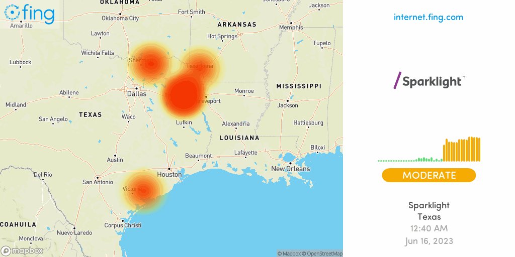 Fing Internet Alert on Twitter: "🚧 Moderate Internet #outage ongoing: #Sparklight in #Texas ...