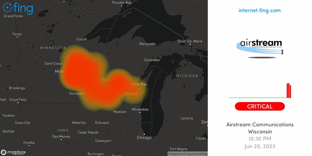 Fing Internet Alert on Twitter: "🔥 Critical Internet #outage detected: #AirstreamCommunications ...