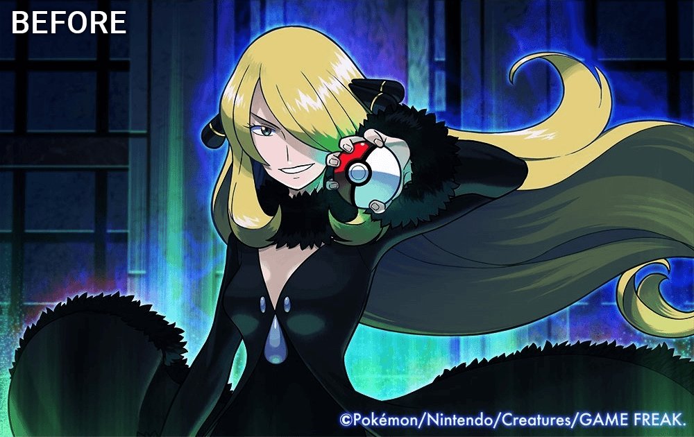 Lewtwo on Twitter: "fun fact: this artwork of Cynthia pokemon is actually restored by me ...